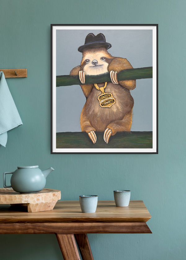 Gangsta Sloth | Main Edition Print – Underground Gallery