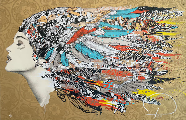 NEVER HALF HEARTED, Gold | Handfinish (Innrammet) – Underground Gallery